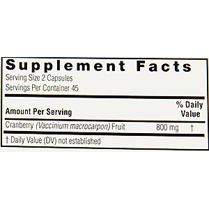 Nature's Answer Cranberry Fruit Vegetarian Capsules, 90-Count | Promotes Urinary Tract Support | Healthy Bladder Function | Natural Detoxifier