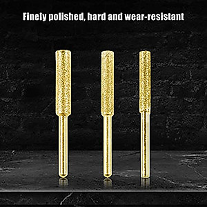 JOJOCY 54 Pcs Diamond Chainsaw Sharpener Bits in 3 Sizes 5/32,3/16, 7/32 inch,Titanium Plated Burr Stone File Wheels Polishing Grinding Tool for Electric Gold Chain Saw Jewelry Stone