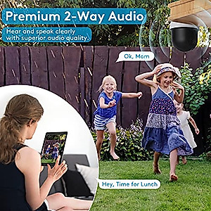 DEKCO 2K Solar Security Camera Wireless Outdoor, 360 Degree Rotating Pan Tilt Home Surveillance System with Spotlight and Sound Alarm, Night Vision, Motion Detection, 2 Way Audio, Requires 2.4GHz WiFi