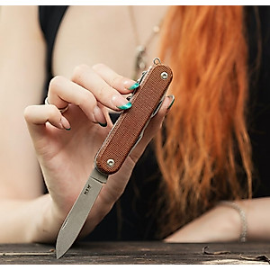 MKM Maniago Knife Makers MALGA 6 V2 with MagnaCut Steel, Pocket Knife and Multi Tool, 6 Tools in 1, CPM-MagnaCut Primary Blade, Slip Joint, Made in Italy (Natural Micarta)