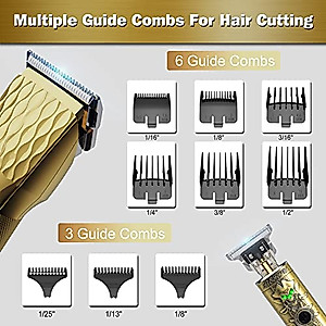 FADEKING® Professional Hair Clippers for Men - Cordless Beard Trimmer for Men, LCD Display Hair Clippers and Trimmer Set for Barber Haircut, Mens Grooming Kit with Travel Case, Gifts for Men