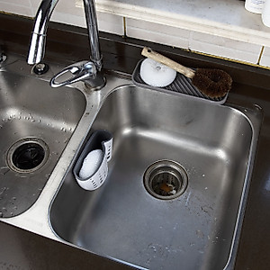 Kmass Kmax 6pack Kitchen Sink Suction Sponge Holder and silicone sponge holder with 2 nylon dish scoring pads bathroom Kitchen Soap Tray for Dish Scrubber sink caddy Organizer Sponge for Kitchen Sink