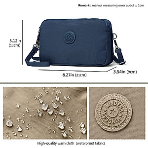 Mindesa Small Crossbody Bags Triple Zip Wristlet Clutch Wallet Waterproof Cell Phone Shoulder Handbag(Blue)