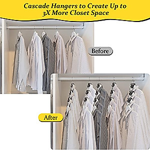 36 Pcs Clothes Hanger Connector Hooks - Space Saving Hanger Extender to Create Up 3X More Closet Space, Cascade Hanger Hooks for Heavy Duty Organizer Closet Fits All Hangers
