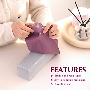 BOOWAN NICOLE Soap Making Kit for Adults 42oz Loaf Rectangular Soap Mold with Wooden Box Wavy & Straight Slicer Melt and Pour or Cold Process Tool Set