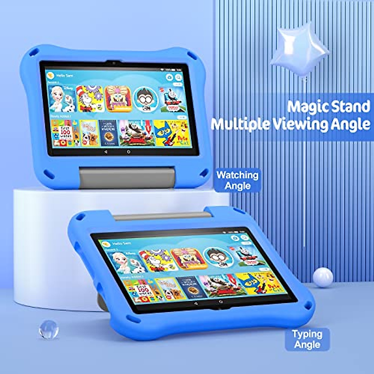 Fire HD 8 Tablet Case, Kindle Fire 8 Case, Amazon Fire Tablet 8 Case(Fit for 2022 12th & 2020 10th Generation)-Auorld Light-Weight Kids-Proof Case for Amazon Fire HD 8&8 Plus Tablet-Blue