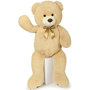 MaoGoLan Baby Blue Teddy Bear 35" Giant Plush Animal Big Fluffy Bear Stuffed Animal with T-Shirt for Boys Children