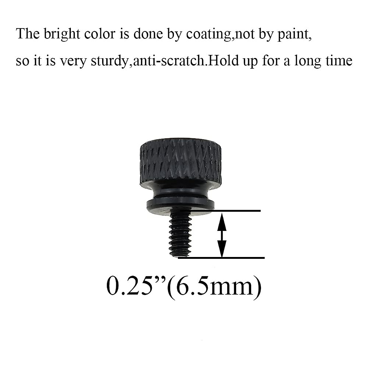 Hahiyo Anodized Aluminum Thumbscrews 6#-32 Thread Size Large Knurled Head Cage Mounts Hand Tighten Easy to Grip and Turn Not Damage Inside Sturdy, Black 10pcs (2021033103-Thumbscrews)