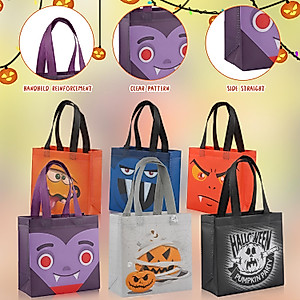 YHCHLHFF 18 Pcs Trick or Treat Bags Halloween Goodie Bags Reusable Non Woven Bags With Handles Halloween Candy bags Party Supplies