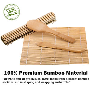 FUNGYAND Sushi Making Kit, All in One Sushi Bazooka Maker with Bamboo Mats, Bamboo Chopsticks, Avocado Slicer, Paddle, Spreader, Sushi Knife, Chopsticks Holder, Cotton Bag, DIY Sushi Roller Machine