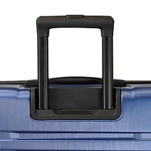 U.S. Traveler Boren Polycarbonate Hardside Rugged Travel Suitcase Luggage with 8 Spinner Wheels, Aluminum Handle, Navy, 3-Piece Set, USB Port in Carry-On