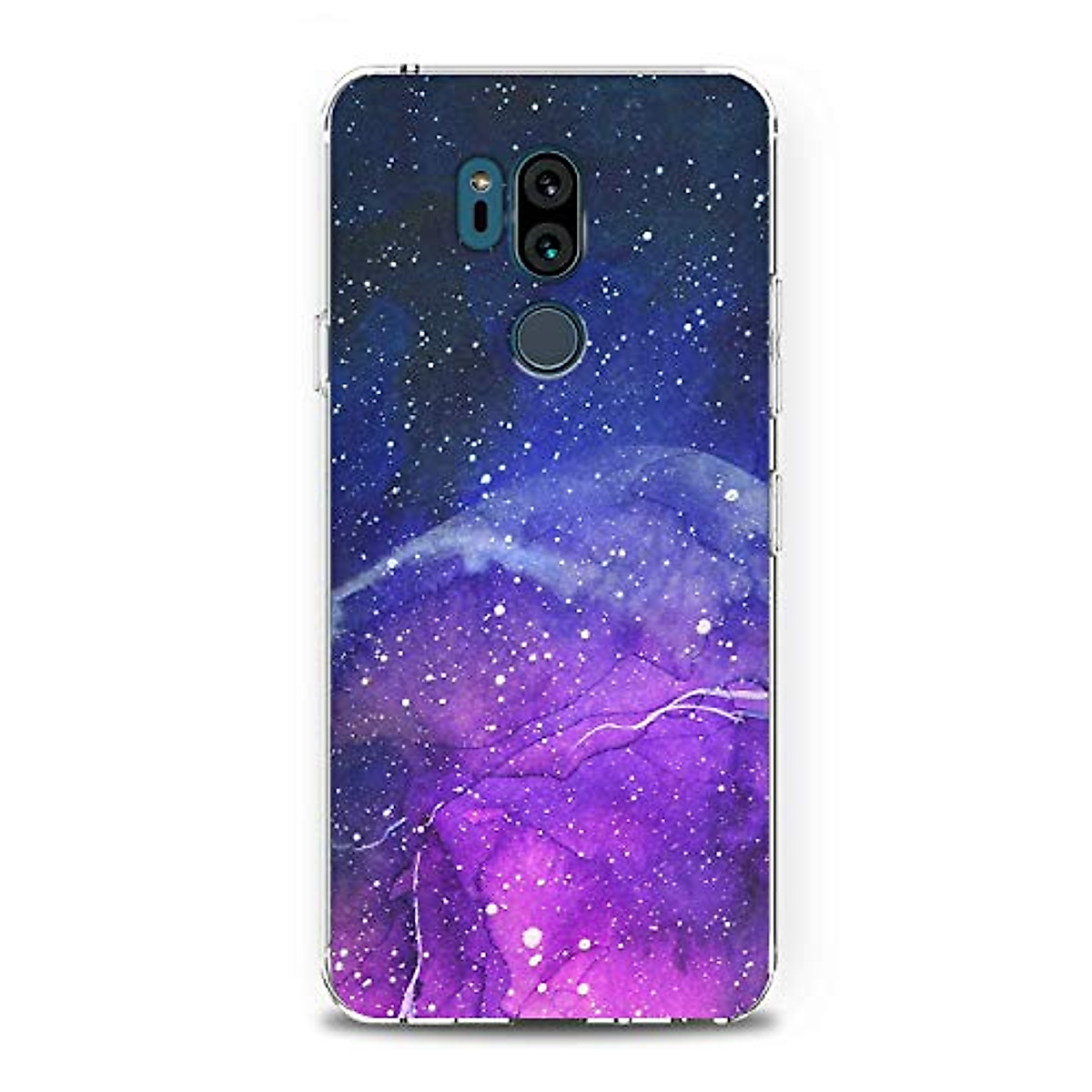Lex Altern TPU Case Compatible with LG G8 Stylo 6 5 K62 K11 G7 ThinQ G6 K42 V35 V50 Blue Space Lights Smooth Clear Colorful Cover Slim fit Man Lightweight Design Awesome Galaxy Purple Print Soft Girl