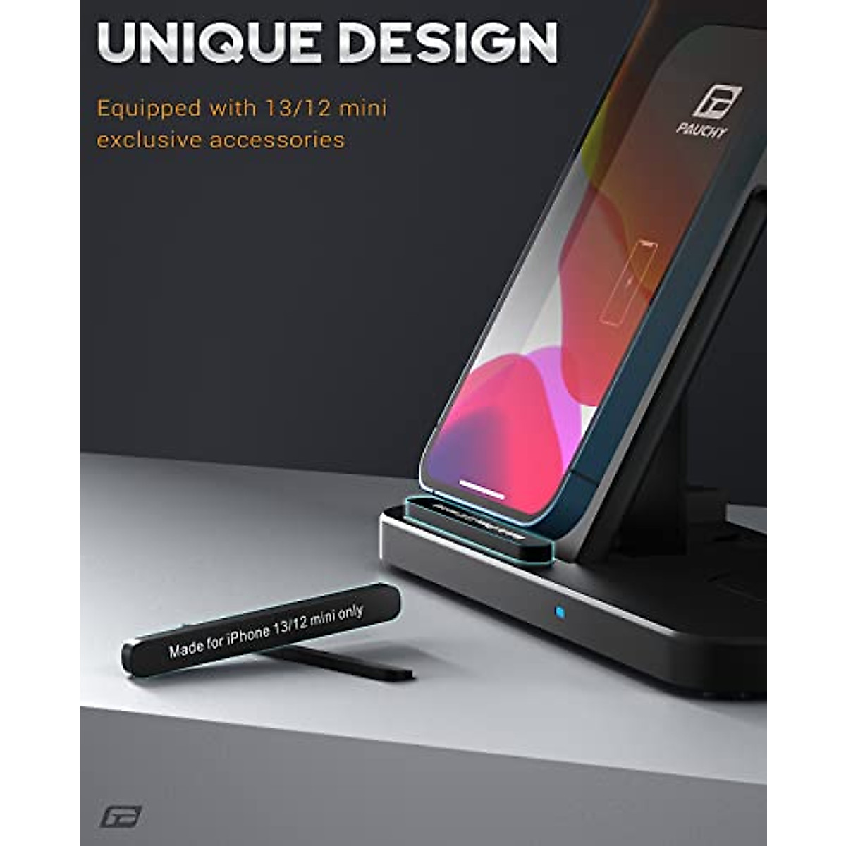 Wireless Charger, PAUCHY 3 In 1 Fast Wireless Charging Station, Qi Wireless Charger for iPhone 13/12/11/Pro/XS/XR, Foldable Wireless Charging Stand Compatible with iWatch 6/SE/5/4/3/2, Airpods 3/2/Pro