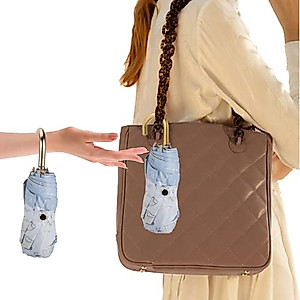 ESUFEIR Sun Umbrella UV Protection-Small Travel Umbrella Compact for Sun and Rain Windproof-Lightweight Portable Parasol UV Umbrella UV Blocker for Women Girls Kids (Orchid)