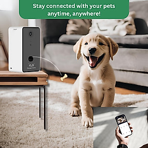 Owlet Home Pet Camera with Treat Dispenser Tossing for Dogs/Cats, 2.4Ghz & 5Ghz WiFi, 1080P Camera, Live Video, Auto Night Vision, 2-Way Audio, Compatible with Alexa, pre-Recorded Voice Message