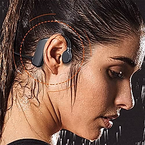 MONKPEAR Bone Conduction Headphones - Waterproof Bluetooth Wireless Headset, 2023 Upgraded Open-Ear Wireless Bluetooth Sport Headphones, Waterproof Headset for Running Workouts Cycling (Blue)