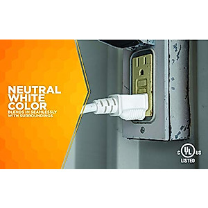 Yard Master 992382 White Patio 40-Foot; 3-Pronged; 16 Gauge Extension Cord; 13 AMPS; 125 Volts; 1625 Watts; Ideal for Use with Outdoor Appliances; Decorative Lights and Holiday Displays