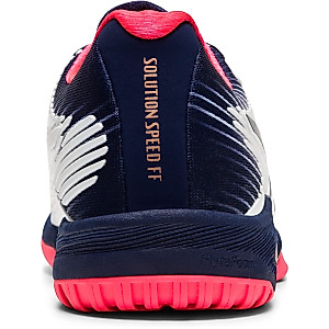 ASICS Women's Solution Speed FlyteFoam Tennis Shoes, 9, White/Peacoat