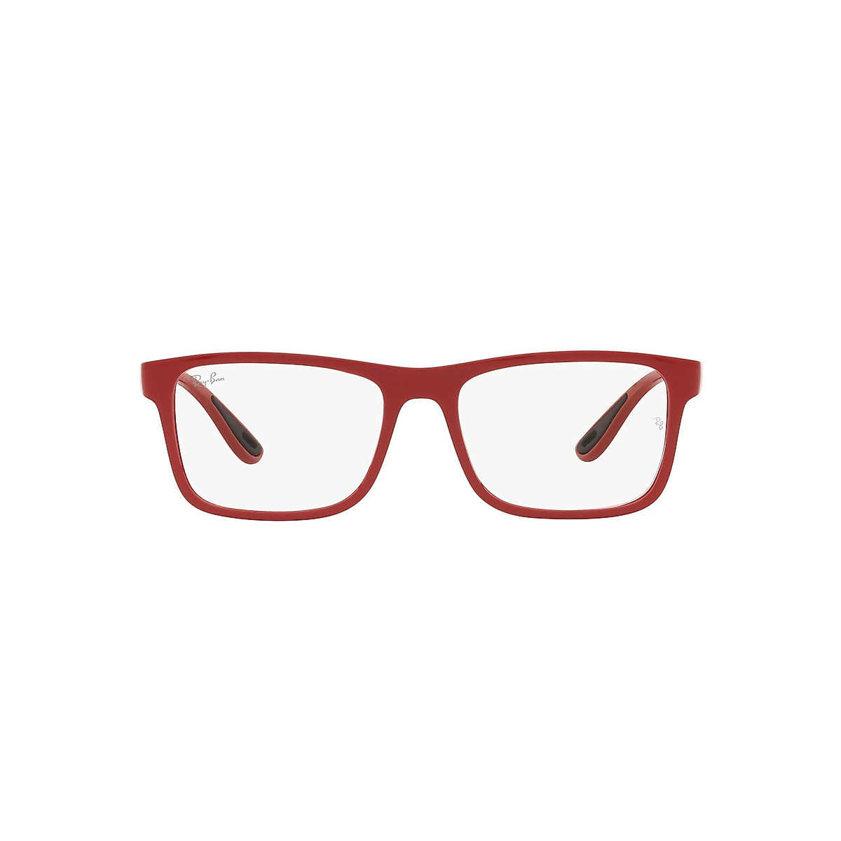 Ray-Ban RX7205M Scuderia Ferrari Collection Rectangular Prescription Eyewear Frames, Red/Demo Lens, 52 mm