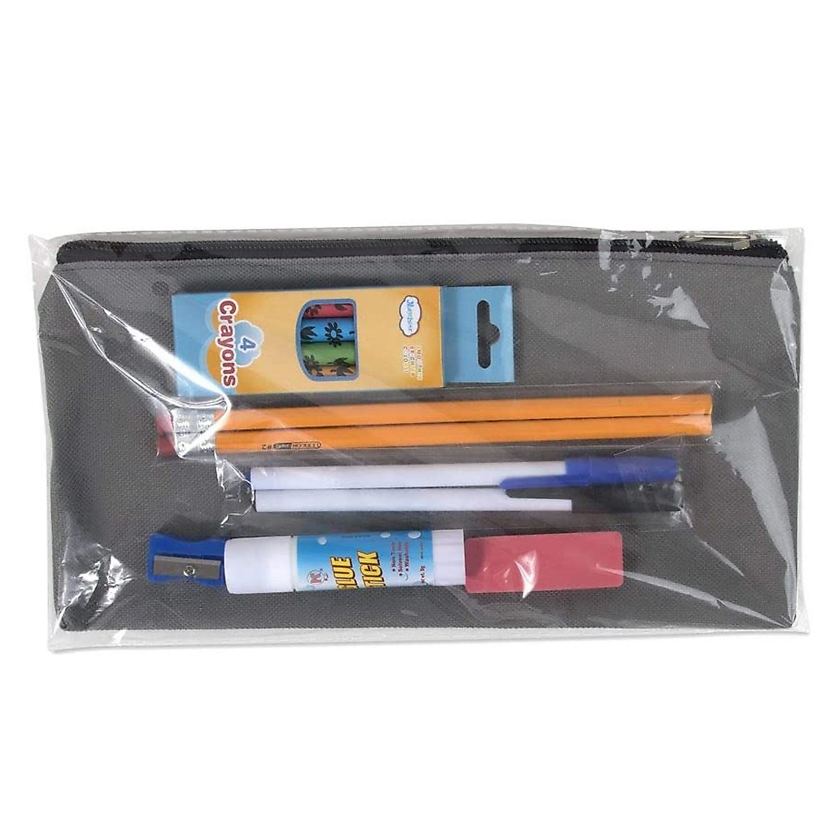 Trail maker 24 Pack Bulk Backpacks with School Supplies for Kids, 15 Inch Bulk Backpacks with 12 Piece Wholesale School Supply Kits (Mixed Set)