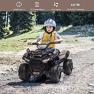 6V Electric Kids ATV Quad with Headlights, MP3, USB - For 18-36 Month Boys and Girls