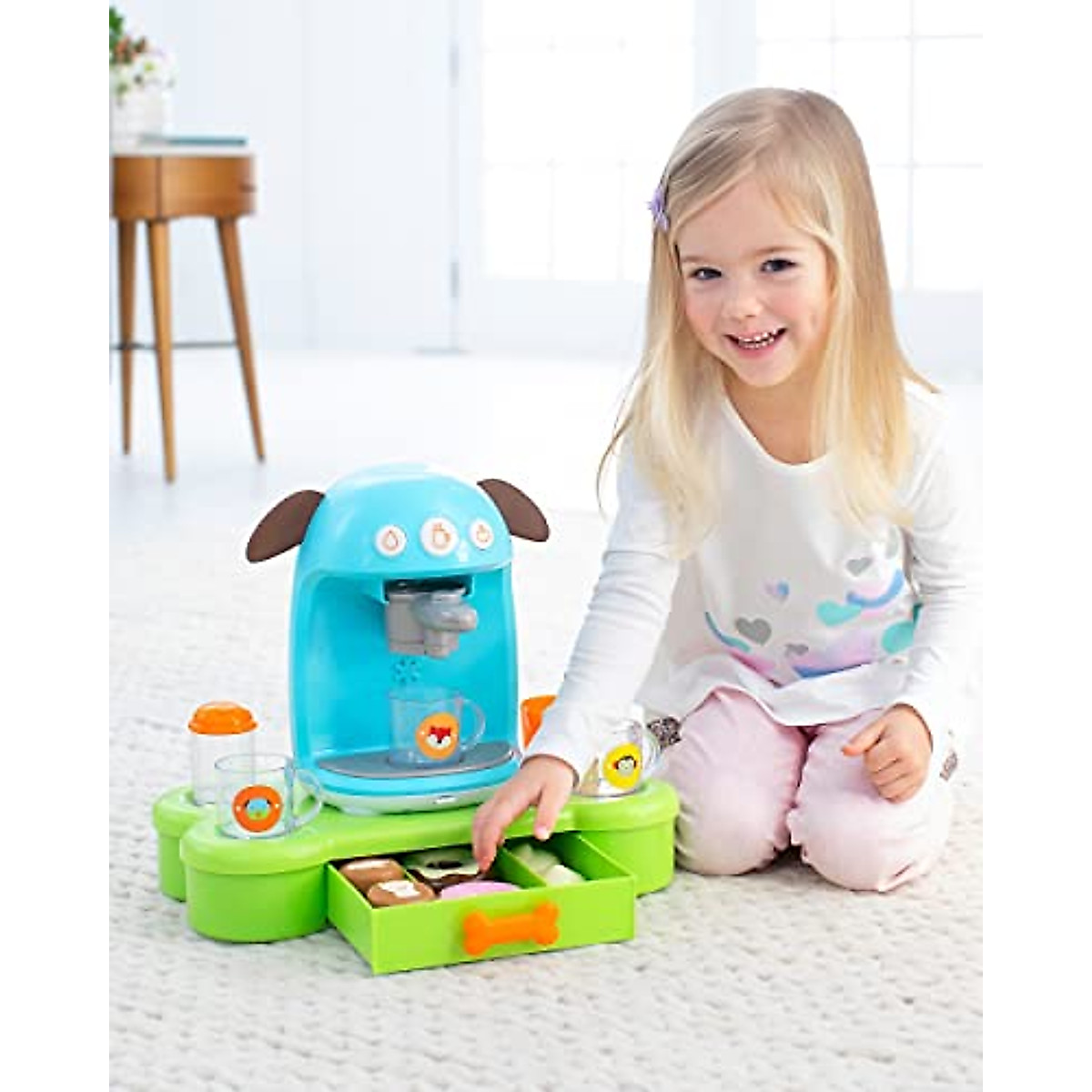 Skip Hop Kids Kitchen Play Set, Zoo Bark-ista Café with Lights & Sounds, 20pc Set