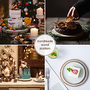 Maputune 8 Pcs 7-8 inches Large Unfinished Wood Slices for Centerpieces, Natural Rustic Wooden Plate for DIY Craft, Round Wood Chips for Table Signage Painting Wedding Party Christmas Decor