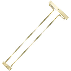 zoohot 14-Inch Gold Wine Glass Rack - Under Cabinet Stemware Wine Glass Holder for Bar Kitchen (1 Rows, 3 Pack)