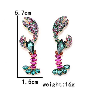 Lobster Earrings for Women, Cute Crawfish Earrings, Ocean Lobster Dangle Earrings Hypoallergenic, Beach Lobster Bohemian Drop Earrings, Crayfish Crab Earrings Studs, Lobster Jewelry Funny Earrings