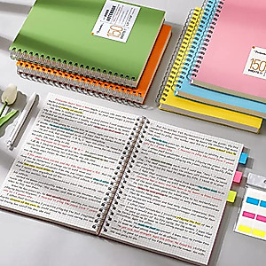 HIUKOOKA A4 Grid Graph Notebook - 300 Pages Spiral Notebook Journal, 8.27 x 11.2 Inches Large PVC Cover notebook,100gsm Thick Paper,For Science,Engineering Drawing,Math Study,Meeting(Orange)