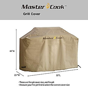 MASTER COOK Gas Grill Rain Cover, Heavy Duty Waterproof and Weather Resistant Oxford Fabric Cover L 57'' x W 19'' x H 41.3'
