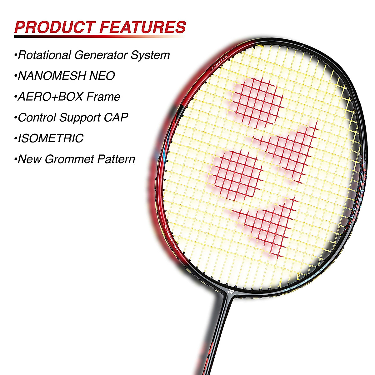 YONEXYONEX Astrox Smash Badminton Racket, Black/red