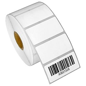2" x 1" Direct Thermal Label - Compatible with Rollo Label Printer & Zebra Desktop Printers – 1” Core, Postage UPC Barcode Address Shipping Sticker, Adhesive & Perforated - 4 Rolls, 1300/Roll