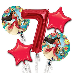 Liphontcta Elena Balloon Bouquet 7th Birthday 5 pcs - Party Supplies