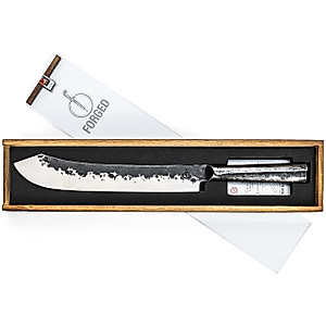 Forged Brute Butcher's knife, 10 inch, handmade, in wooden giftbox