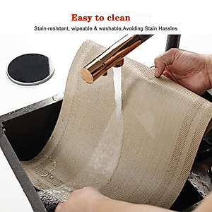 Bxzandya Placemats Set of 8,Washable,Heat and Stain Resistant Indoor/Outdoor Place mats, Vinyl Woven Non Slip Table Mats for Restaurant Table Protection, PVC Table Placemats.(Beige, 8PCS)