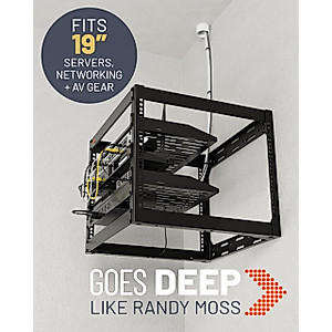 ECHOGEAR 10U Network Rack - Wall Mountable Heavy Duty 4 Post Design Holds All Your Networking & AV Gear - Open Frame Design Includes 2 1U Vented Shelves & Mounting Hardware