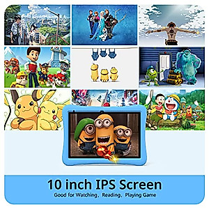Kids Tablet, 10 inch Toddler Tablet, Android 12 Go, WiFi 6, Parental Control, 6000 mAh Battery, 2GB RAM 32 GB Storage (SD to 512GB), Eye Protection Mode, EVA Shockproof Case, PlimPad Kids10 (Blue)