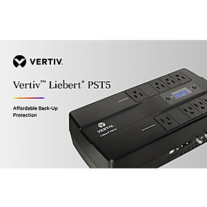 Liebert PST5 UPS - 660VA/400W 120V, LCD Monitoring Screen, Standby Power, 8 Outlets, USB Charging, 3 Year Warranty, Uninterruptible Power Supply, Battery Backup with Surge Protection (PST5-660MT120)