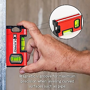 Kapro - 771M TWIN Magnetic Heavy Duty Toolbox Level - For Leveling and Measuring - Features V-Groove and Magnet Base - VPA Certified - 6 Inch