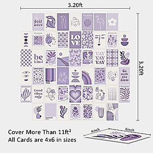 wall67 Purple Room Decor Aesthetic,Lavender Wall Collage Kit Posters for Room Aesthetic Posters Prints,Purple Aesthetic Dorm Room Decor for Teen Girl (50pcs 4x6 inch