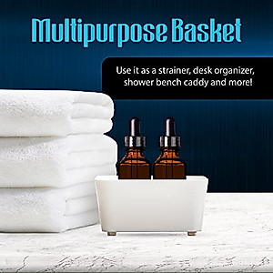 STEADYKLEEN - 6.5-inch Floor Drain Cover Alternative, Square Sink Drain Basket for Restaurants, Home and More, Commercial Sink Strainer with 0.19-inch Holes, Versatile Plastic Drain Screen Basket