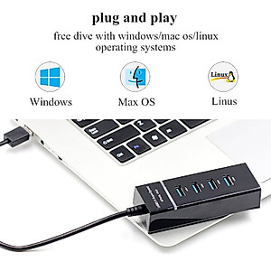 XBOSS C8 4 Port USB 3.0 Hub High Speed 5Gbps Transfer Speed Lightweight USB Cable Adapter for PS4/PS4 Slim/Ps4 Pro/XBOX ONE/XBOX360/Computer Laptop PC
