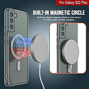 PunkCase Galaxy S22 Plus Magnetic Wireless Charging Case [ClearMag Series] Thin, Protective & Scratch Resistant Acrylic Case W/TPU Bumpers & Built-in Charge Circle for Galaxy S22 Plus 5G (6.6")