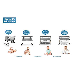 nordmiex Baby Crib,Baby bassinets Crib for Newborn,Adjustable Baby Bed for Infant/Baby,Beige