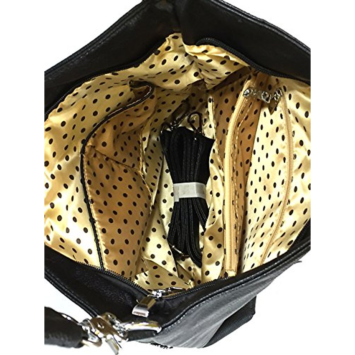 Zzfab Coin Circle Sparkle Hobo Bag with Tassel Black