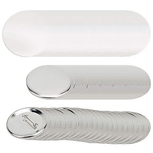 100 Sets Blank Button Making Supplies, DIY Pin Back Button Parts for Button Maker Machine Round Badge Pin Button, Includes Metal Cover, Plastic Button Back Cover, Clear Film(56mm/2.2in)