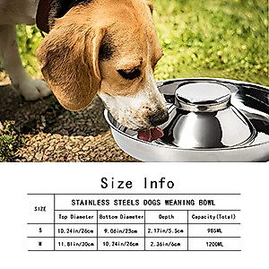 Thankspaw Stainless Steel Puppy Bowls, Set of 2 Puppy Feeder, Dog Food and Water Bowl, Food Feeding Weaning for Small Medium Large Dogs, Pets, M