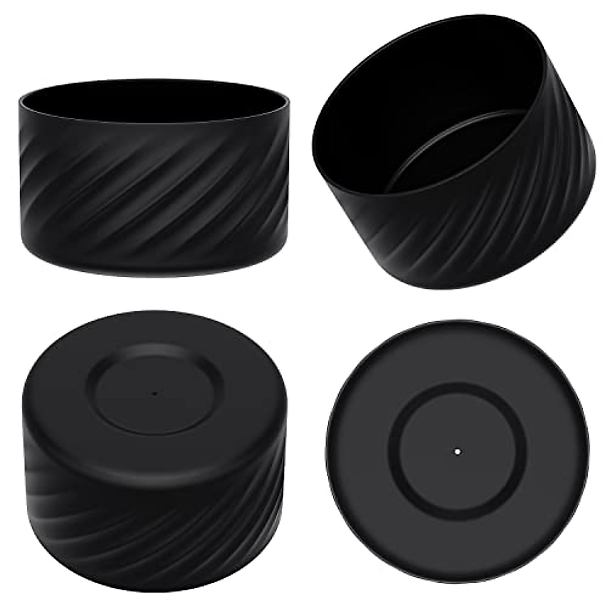 Affute Protective Silicone Boot for Stanley Quencher H2.0 40 oz & IceFlow Flip 20 oz 30 oz and hydroflask 12-24 oz, Anti-Slip Bottle Bottom Sleeve Cover (Black)