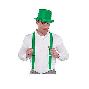 Green Nylon Spandex Suspender - One Size Fits All (Pack Of 1) - Perfect For Parties & Everyday Use